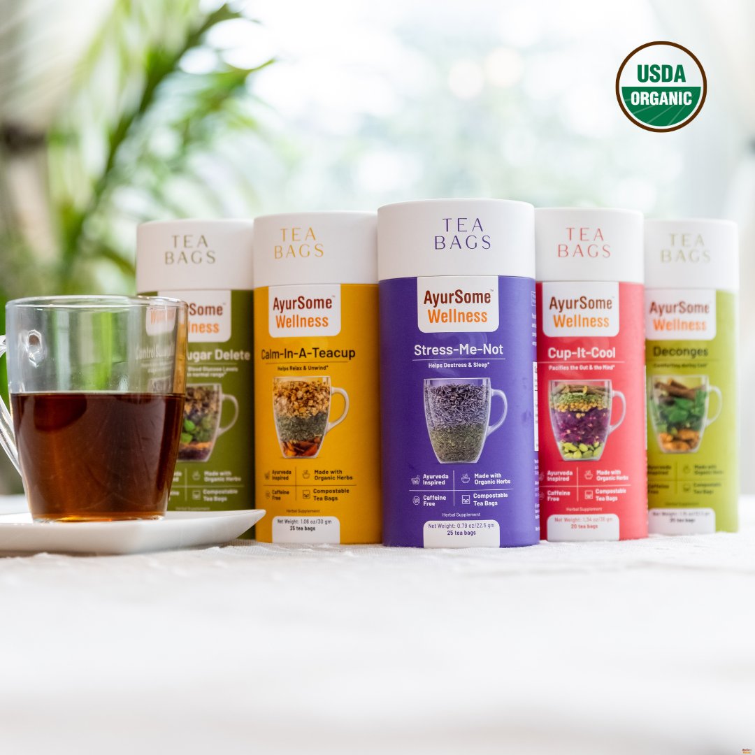 herbal tea bag, organic ingredients, ayurvedic tea – AyurSome Foods